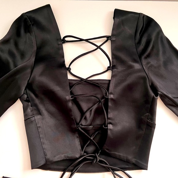Zara | Tops | Zara Open Back Crop Top | Poshmark
